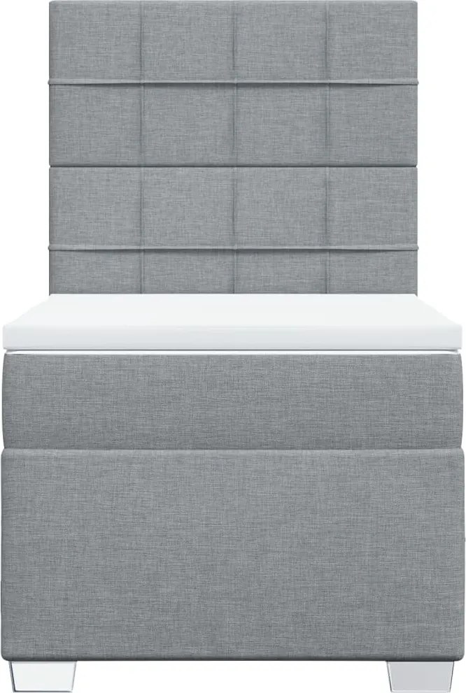 Box spring postel s matrací světle šedý 100 x 200 cm textil 3292699