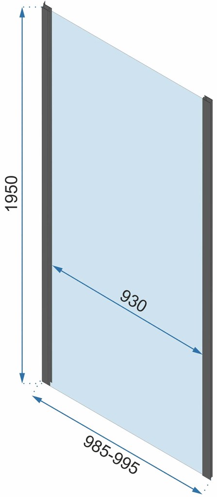 3-stěnný obdélníkový sprchový kout REA RAPID SLIDE 120/dveře x 80/zástěna cm, černý