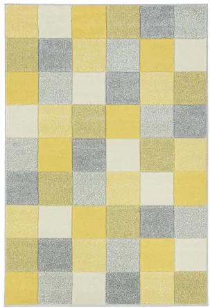 Koberce Breno Kusový koberec PORTLAND 1923/RT44, Žlutá, Vícebarevné, 133 x 190 cm