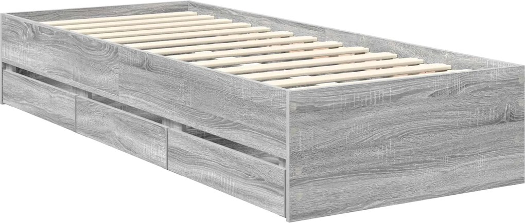 Rám postele s čelo Šedá Sonoma 75 x 190 cm Inženýrské dřevo 3413059
