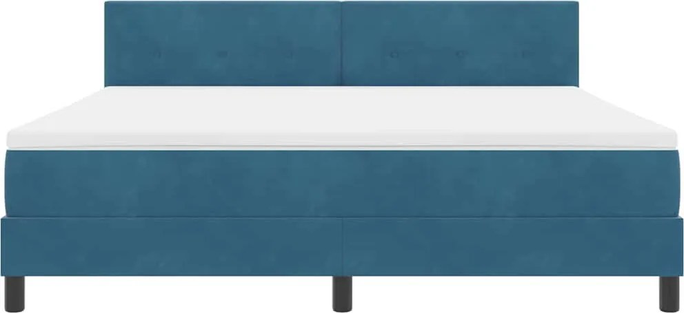 Postel s boxspringem s čelo Tmavě modrá 180 x 200 cm samet 3339192