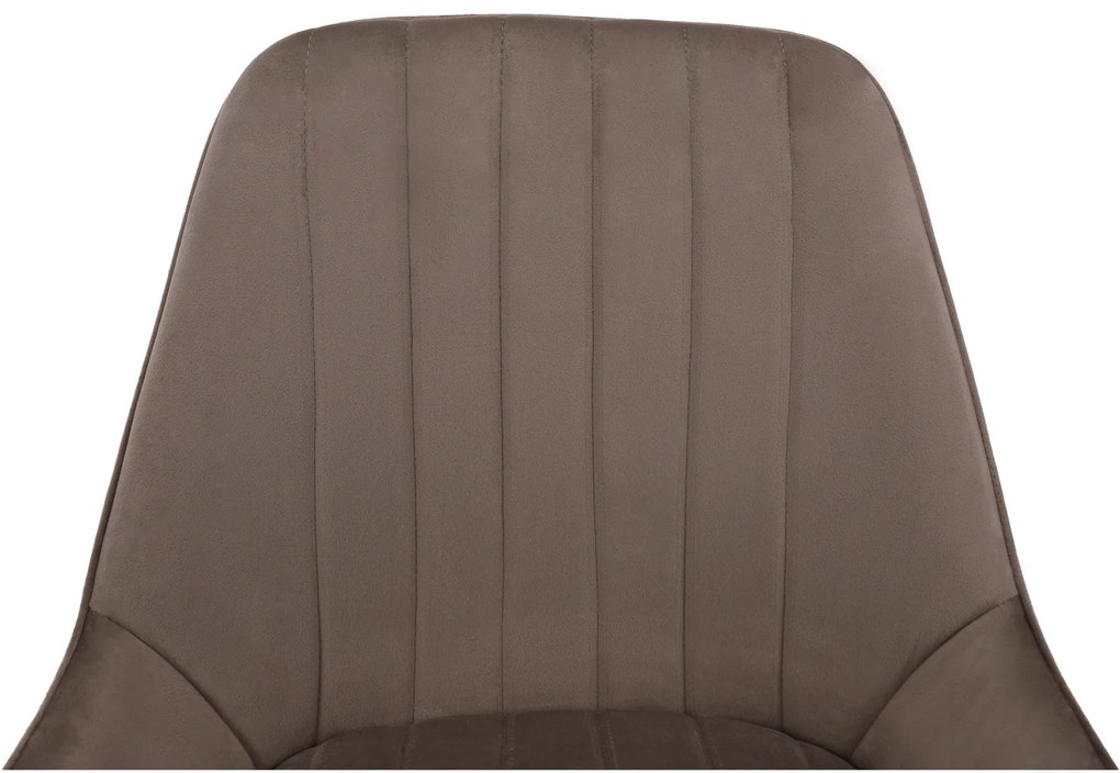 Jídelní židle LUXURY - látka Velvet, zlatý chrom / šedohnědá Taupe