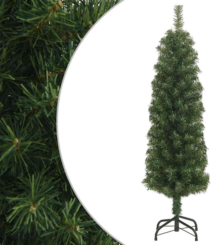 Úzký umělý vánoční stromek se stojanem zelený 120 cm PVC 328480