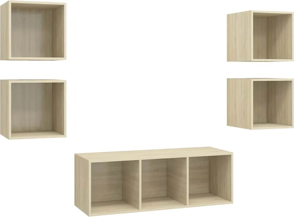 5dílný set TV skříněk dub sonoma kompozitní dřevo 3079613