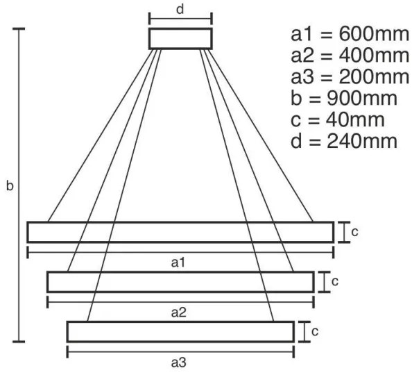LED Stmívatelný lustr na lanku LED/85W/230V 3000-6500K + dálkové ovládání