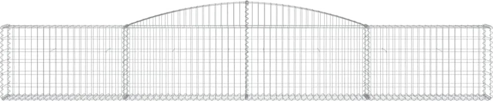 Klenuté gabionové koše 7 ks 400x30x60/80 cm pozinkované železo 3146845