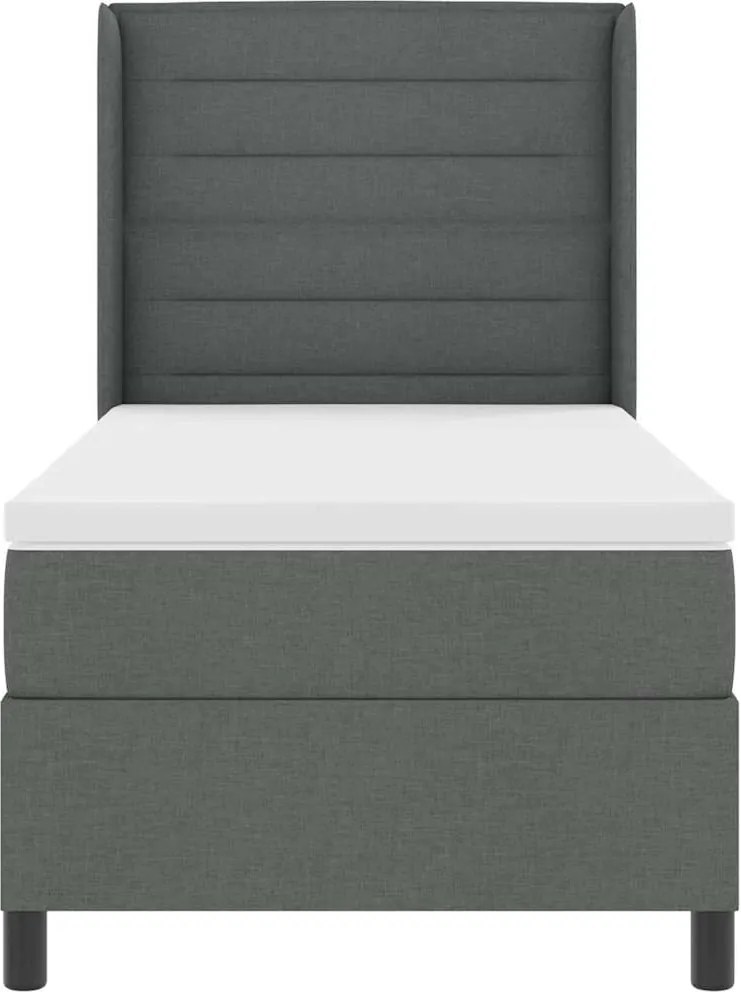 Postel s boxspringem s polštářem Tmavě šedá 200 x 80 cm textil 3341547