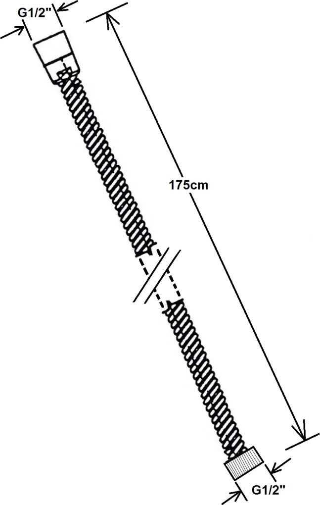 SAPHO POWERFLEX opletená sprchová hadice, 175 cm, nikl FLE10NK