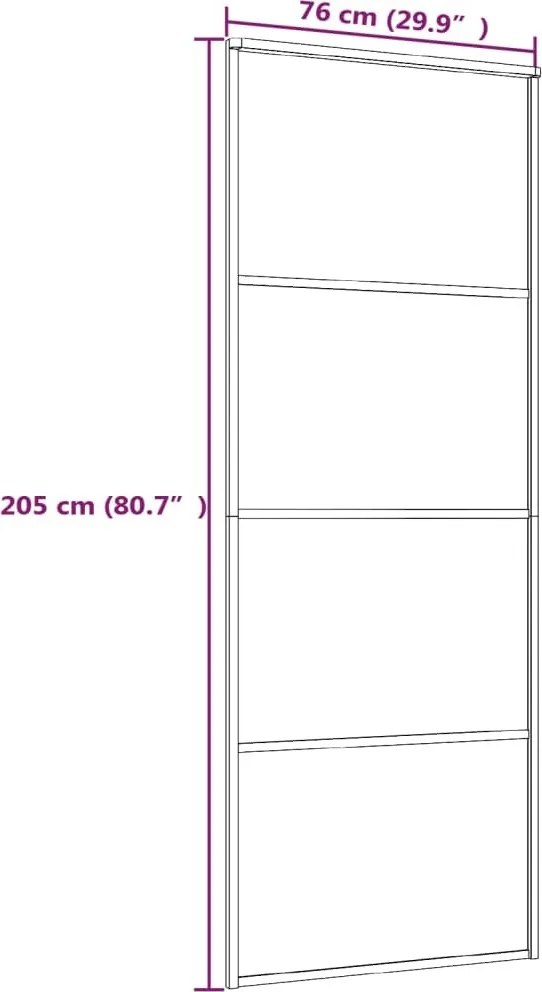 vidaXL Posuvné dveře 76 x 205 cm mléčné ESG sklo a hliník [151657] Barva: Bílá
