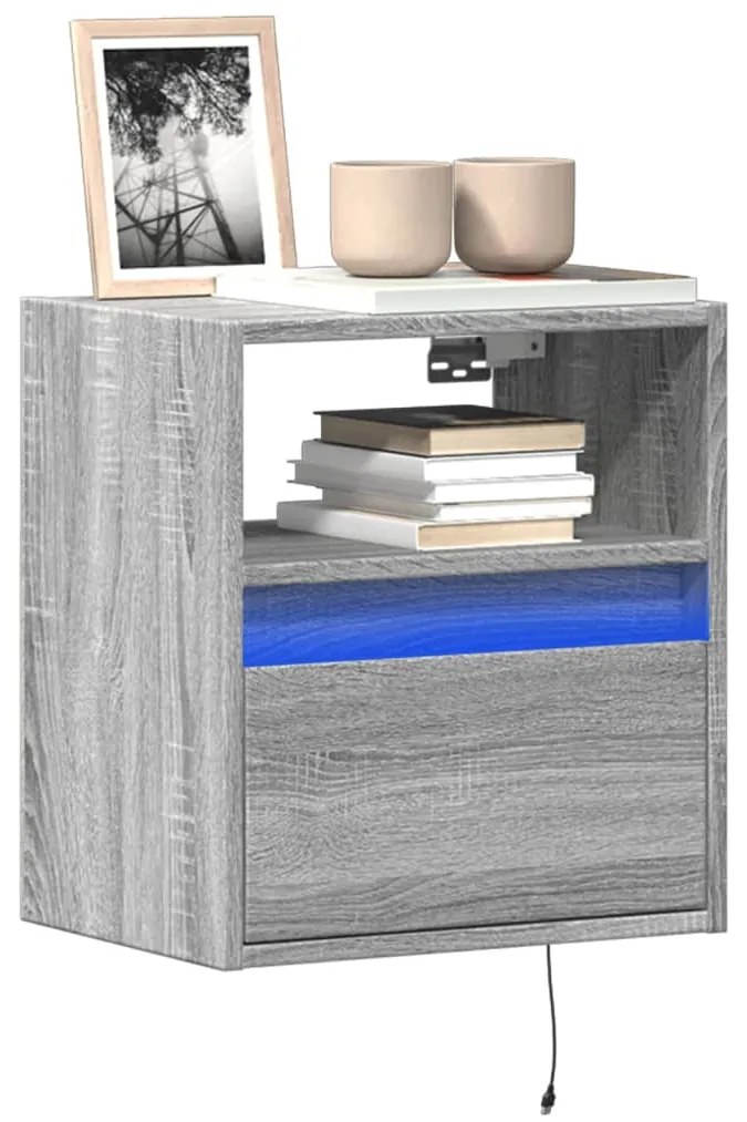Nástěnná TV skříňka s LED osvětlením dub sonoma 41 x 31 x 45 cm