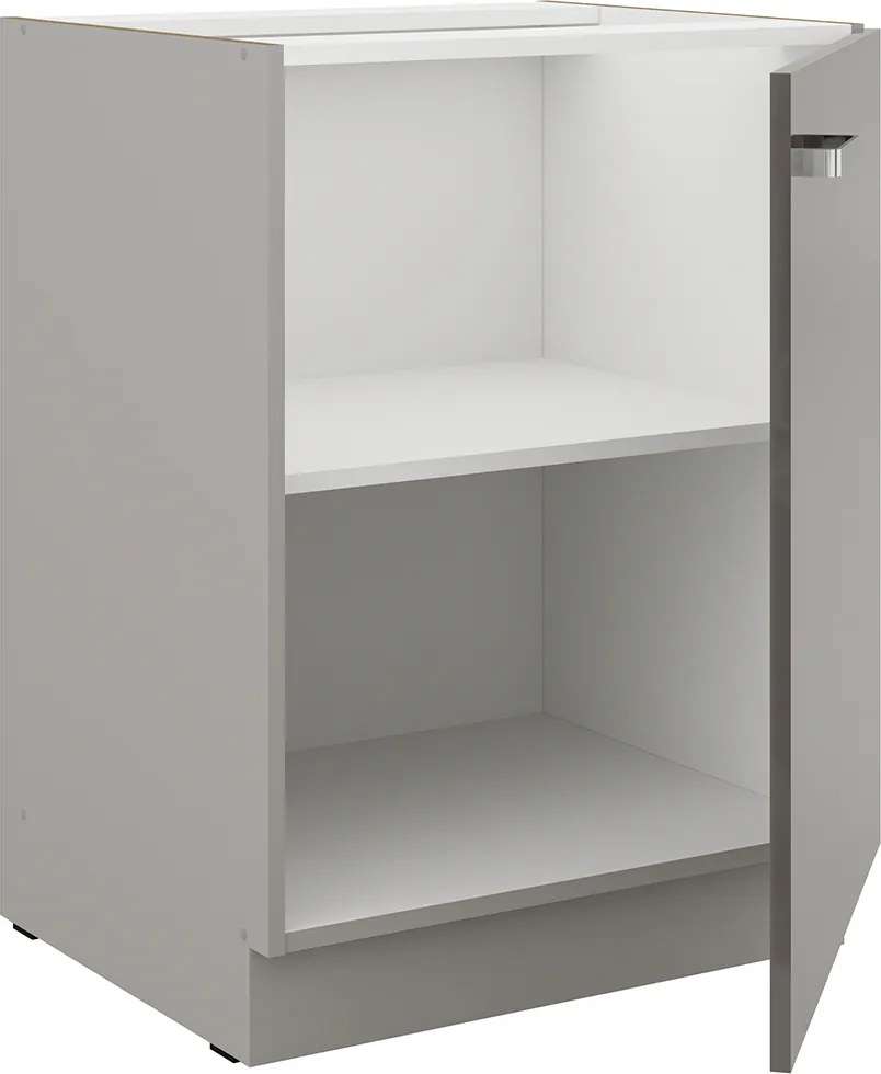 GREY gr | dolní skříňka 60 D 1F policová | 60 cm | světle šedá/tmavě šedá lesk