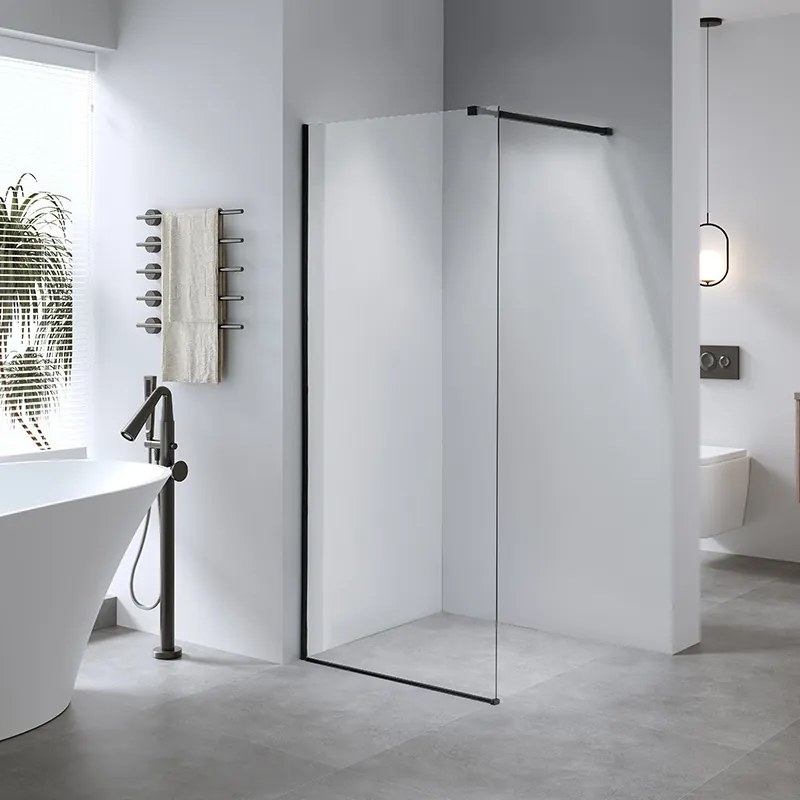 BPS-koupelny Sprchová zástěna Walk-in HYD-WI07 120 černá - bez vaničky