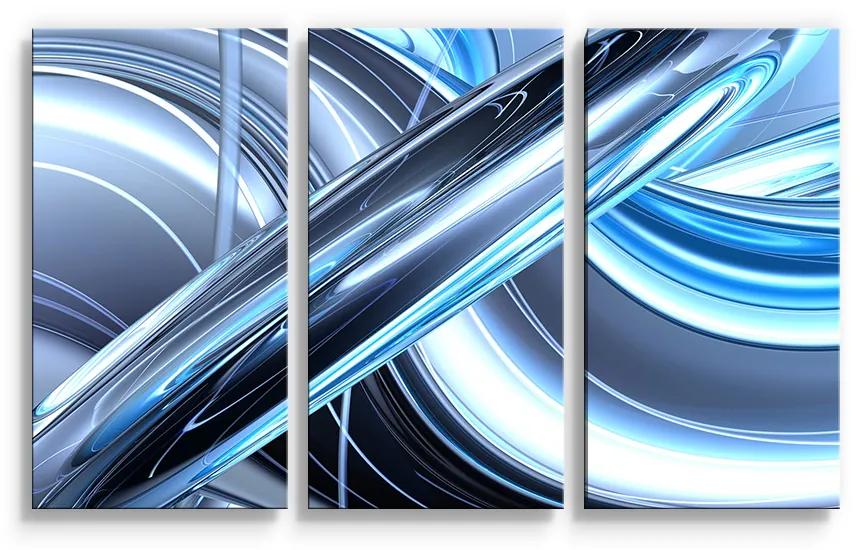 Sablio Obraz - 3-dílný Modrá abstrakce - 120x80 cm