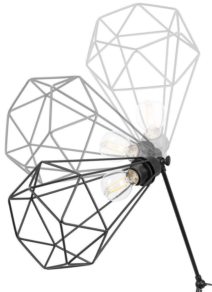 Toolight - Podlahová lampa Reno 1xE27 60W 300216 Diament, černá, OSW-06963