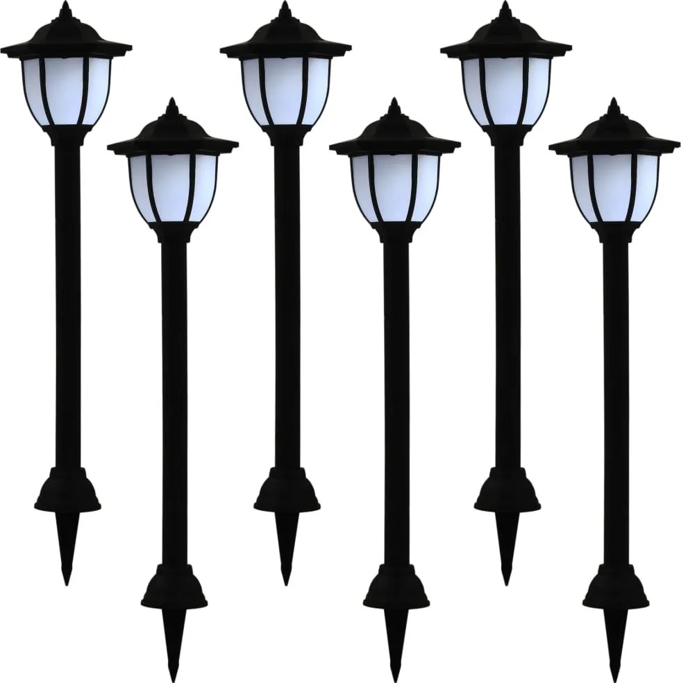 Zahradní solární lampy 6 ks LED černé 277138