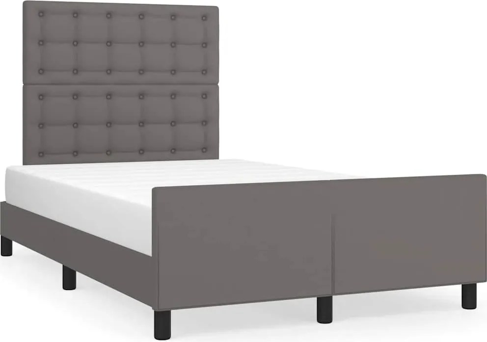 Rám postele bez matrace šedý 120x190 cm umělá kůže 3270564