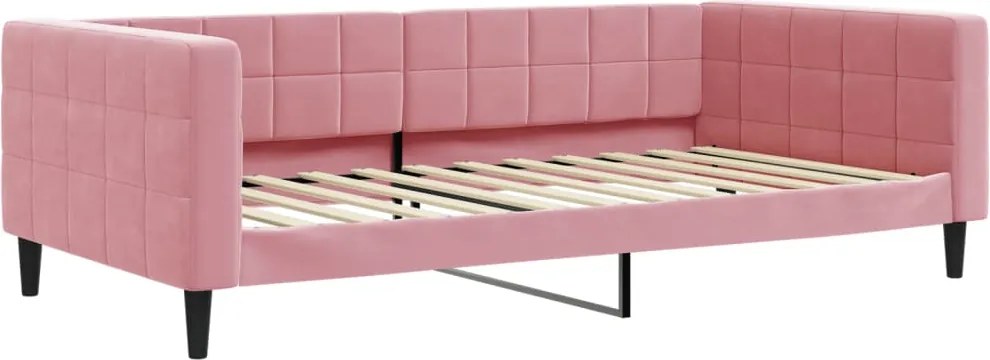 Válenda s přistýlkou a zásuvkami růžová 100 x 200 cm samet 3196773