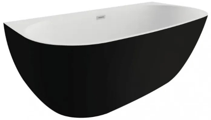 Polimat Risa volně stojící akrylátová vana, černý mat Délka vany: 160cm