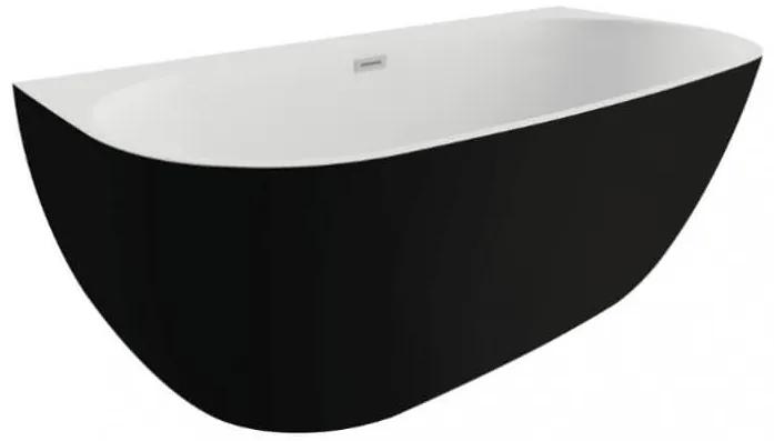 Polimat Risa volně stojící akrylátová vana, černý mat Délka vany: 170cm