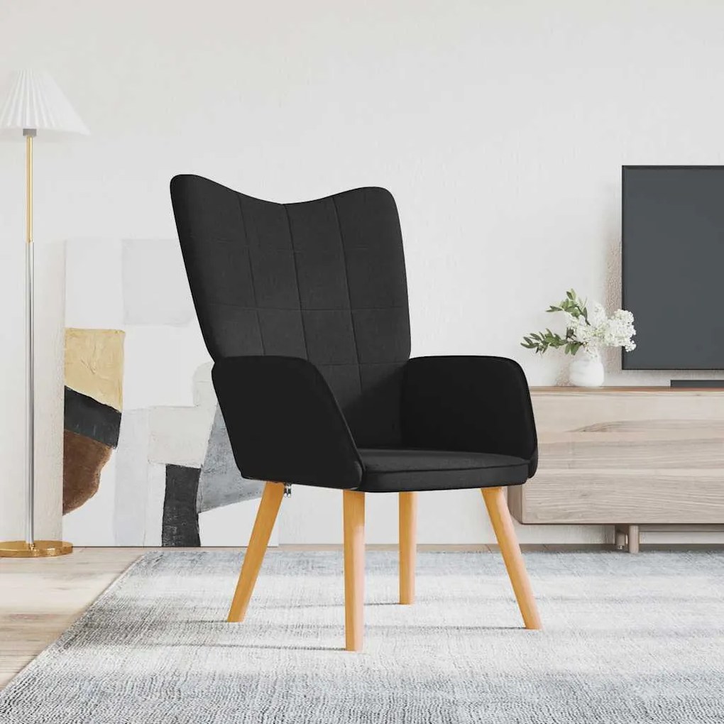 Relaxační židle černá textil 327925