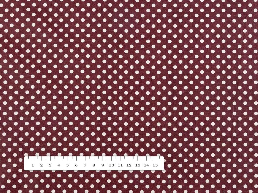 Biante Bavlněný běhoun na stůl Sandra SA-339 Bílé puntíky na tmavě červeném 20x140 cm