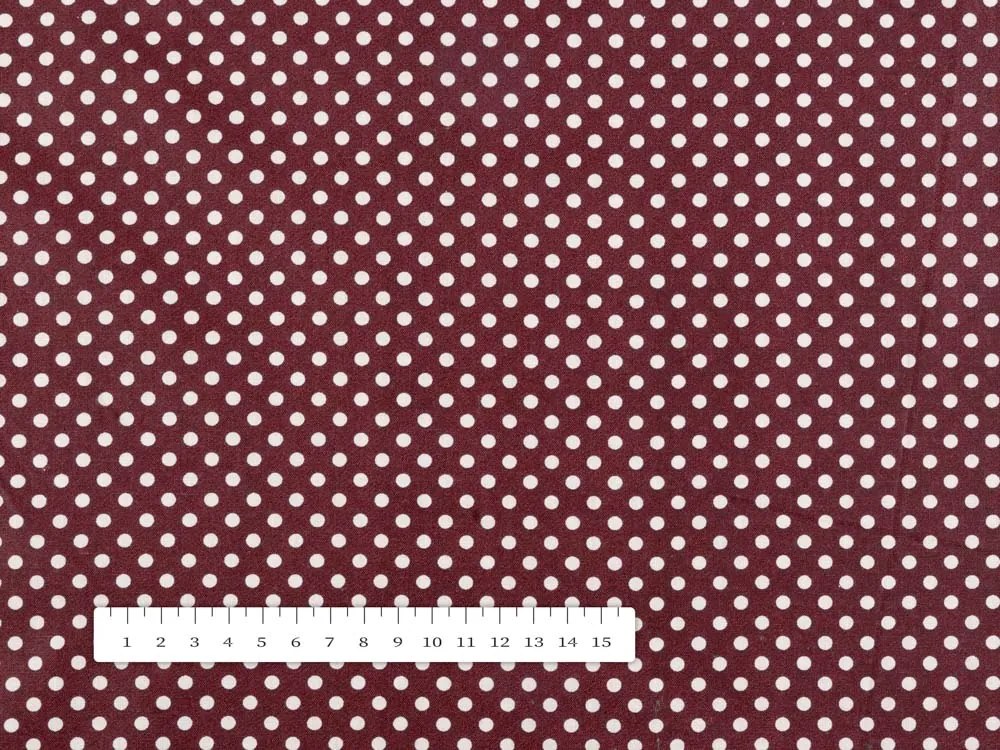 Biante Bavlněný běhoun na stůl Sandra SA-339 Bílé puntíky na tmavě červeném 20x160 cm