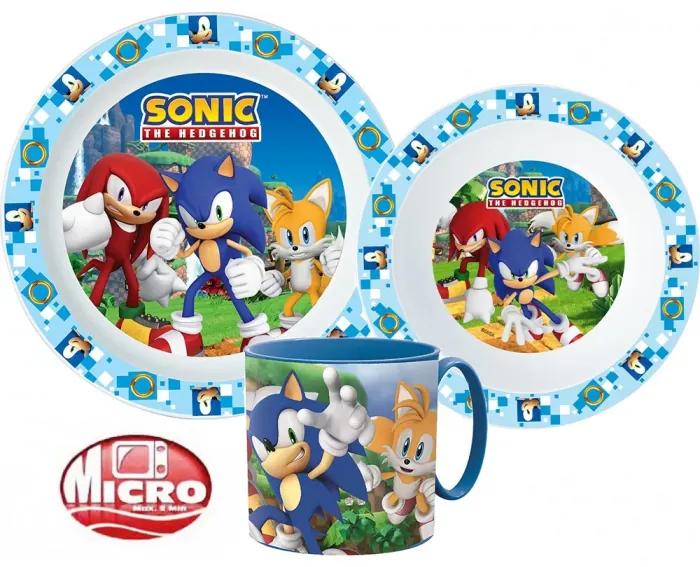 Sada plastového nádobí Ježek Sonic s kelímkem