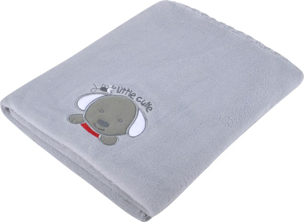 Dětská deka s aplikací DITA stříbrná 80x90 cm Mybesthome