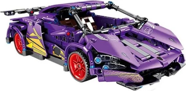Stavebnice auta SUPERCAR No.J2003 fialová - 470 dílků