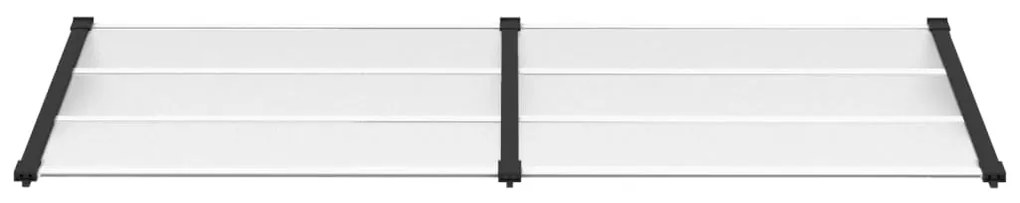 Vchodová stříška černá a průhledná 239 x 90 cm polykarbonát,  153686