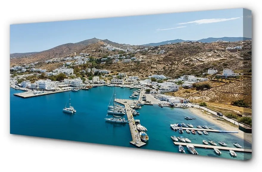 Obrazy na plátně Řecko Coast horské město 100x50 cm