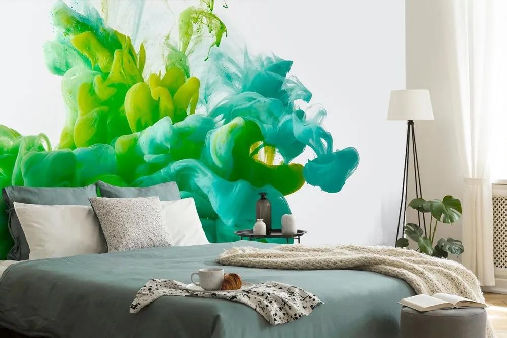 Samolepící tapeta inkoust v zelených odstínech - 450x300 cm