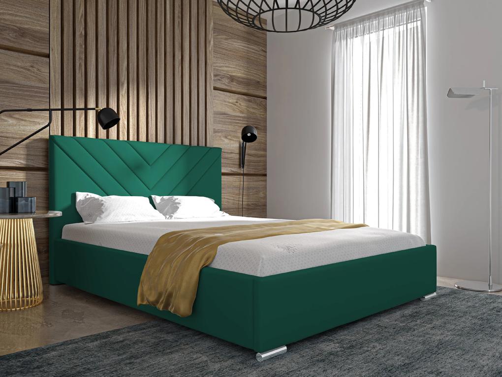 Eka Čalouněná postel MERKURY - Kronos 180x200 cm Barva látky: Hořčicová (01), Úložný prostor: S dřevěným rámem úložného prostoru