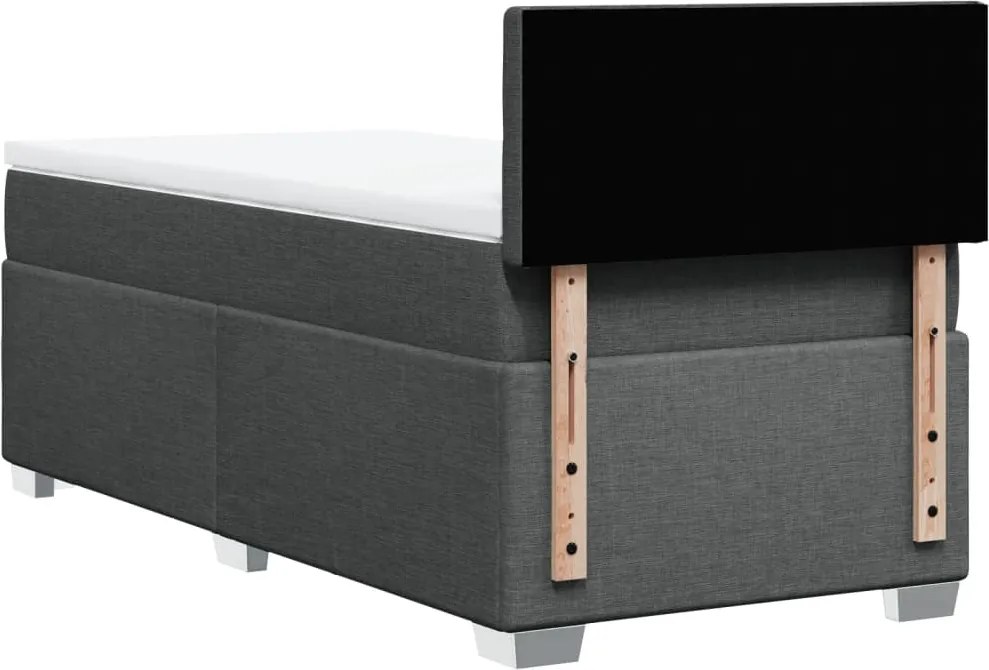 Box spring postel s matrací tmavě šedá 100 x 200 cm textil 3285814