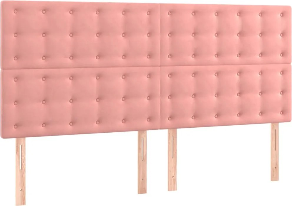 Box spring postel s matrací růžová 160x200 cm samet 3138096