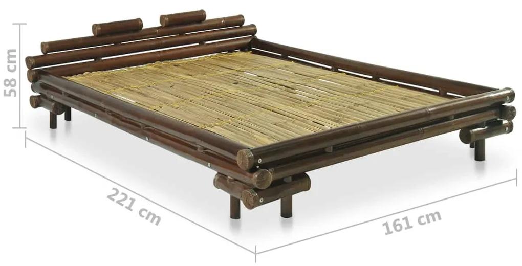 Rám postele tmavě hnědý bambus 140 x 200 cm,  247293