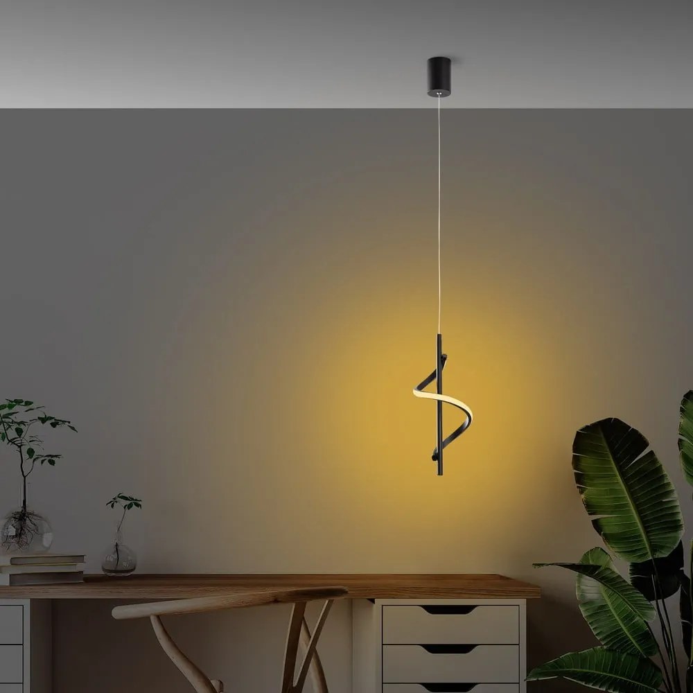 Černé LED závěsné svítidlo ø 16 cm Likma – Opviq lights