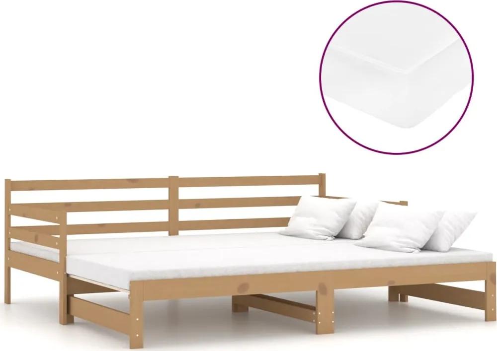 vidaXL Výsuvná denní postel 2 × (90x200 cm) masivní borové dřevo [3083660] Barva: Šedá