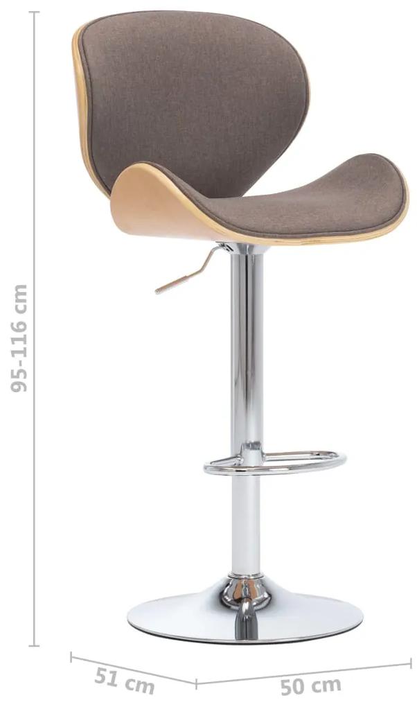 vidaXL Barová stolička taupe textil