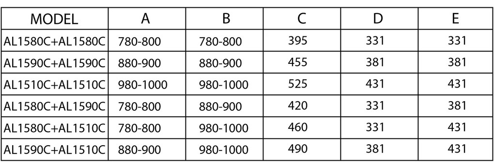 Polysan ALTIS posuvné dveře 980-1000mm, výška 2000mm, čiré sklo, AL1510C