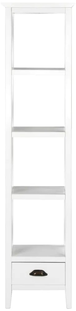 Knihovna s 1 zásuvkou - MDF - bílá | 40x30x170 cm