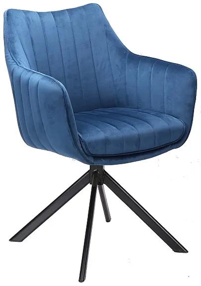 Jídelní čalouněná židle ROZI VELVET granátově modrá/černá