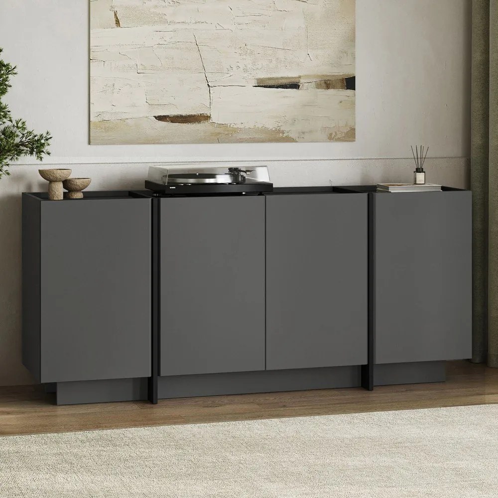 Antracitová komoda s dírou na kabely 180x80x45 cm Dorma – Kalune Design