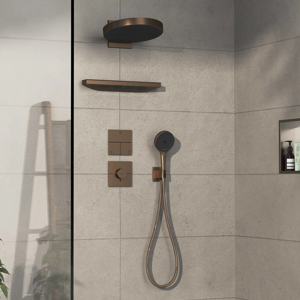 Hansgrohe ShowerSelect Comfort E, termostat pod omítku, kartáčovaný bronz, HAN-15574140