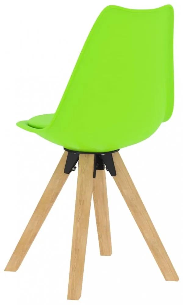 Jídelní židle 2 ks plast / umělá kůže / buk Dekorhome Modrá