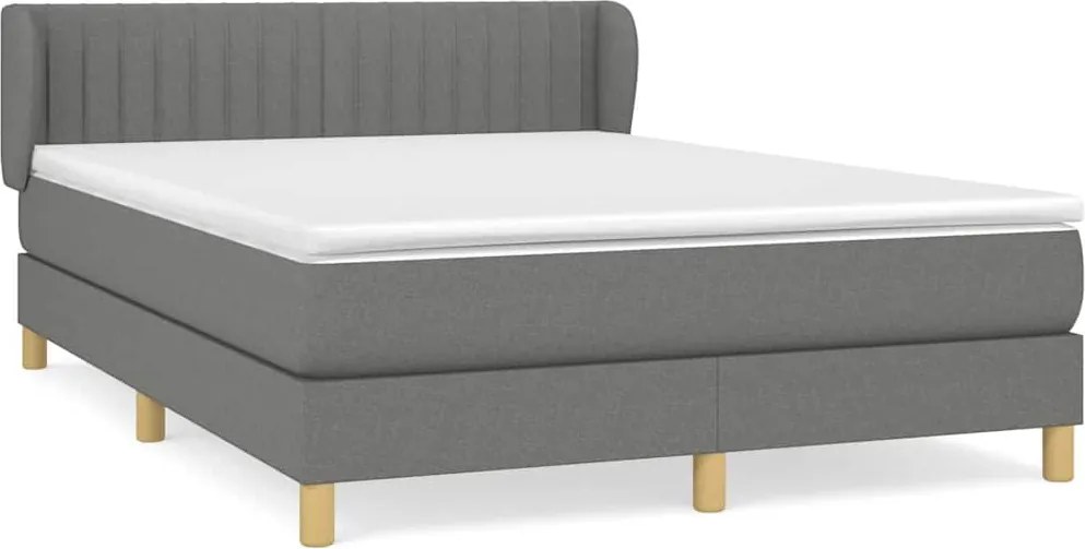 Box spring postel s matrací tmavě šedý 140 x 190 cm textil 3126958