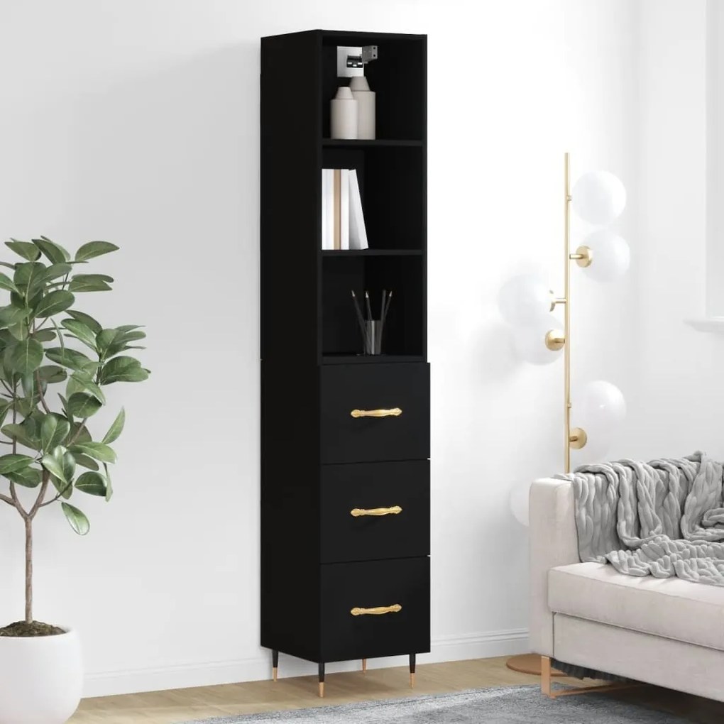 vidaXL Skříň highboard 34,5 x 34 x 180 cm kompozitní dřevo [3189679] Barva: Betonová šedá