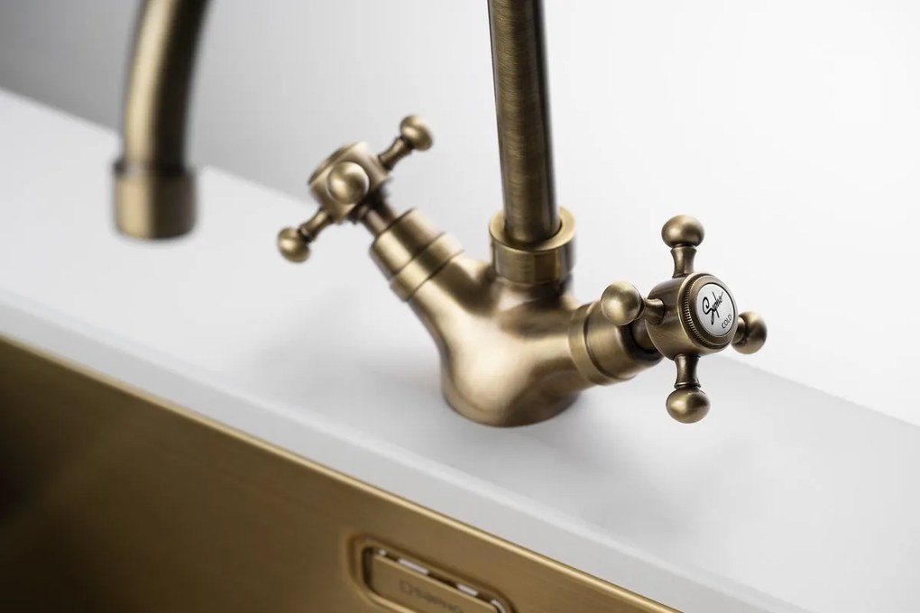 Reitano Rubinetteria ANTEA stojánková dřezová retro baterie, výška 275mm, bronz 3096