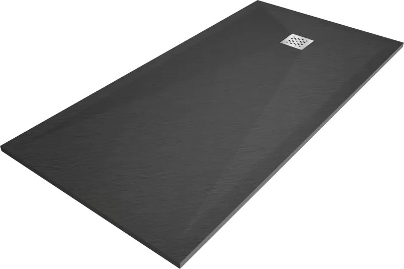 Mexen Stone+, obdélníková vanička z minerálního kompozitu 180 x 90 cm, antracitová, 44719018