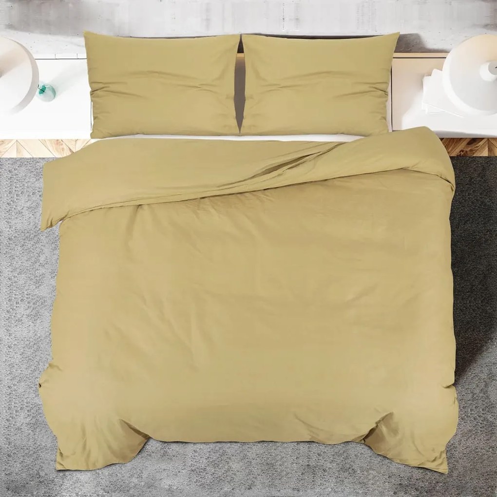 Sada Ložního Prádla 140 X 200 Cm Lehké Mikrovlákno Taupe